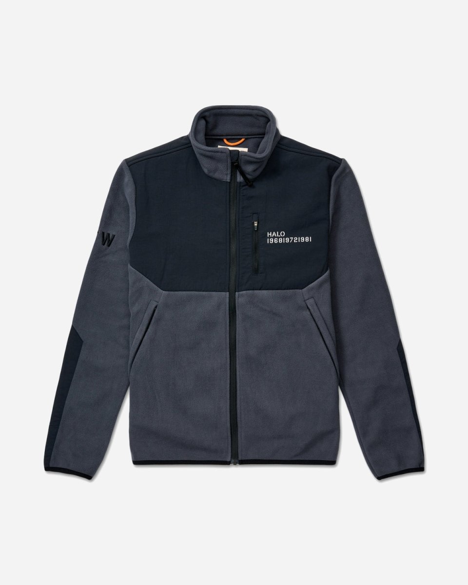 Halo Blocked Zip Fleece - Ebony